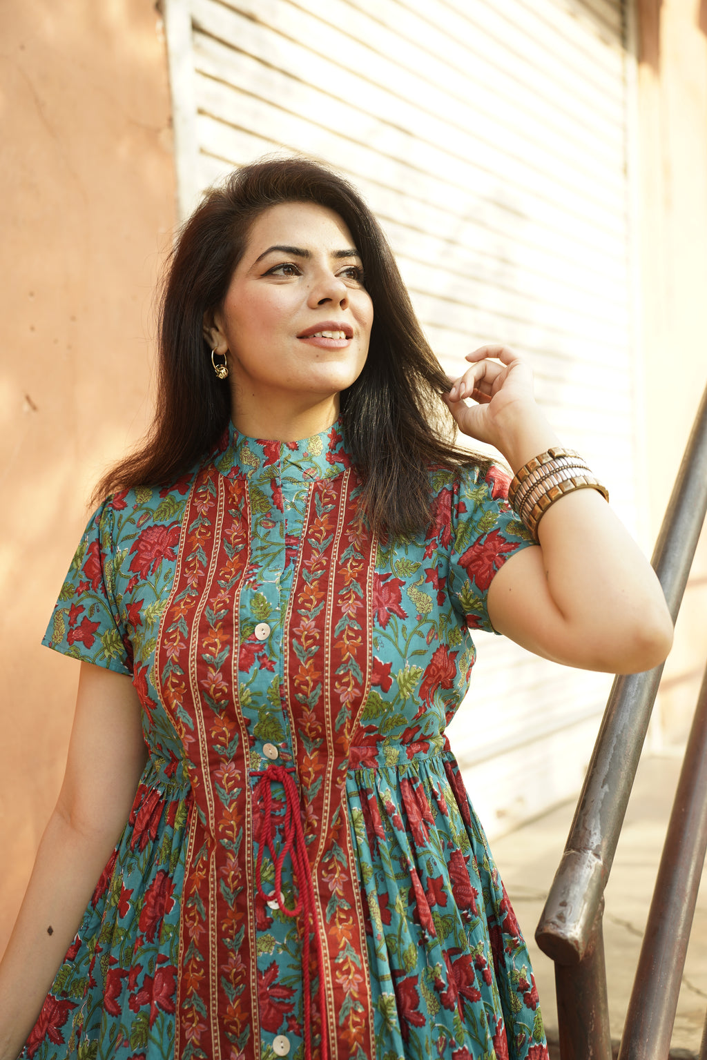 Shop Traditional Jaipuri Cotton Print Maxi Dresses Online | Jaipur Morni