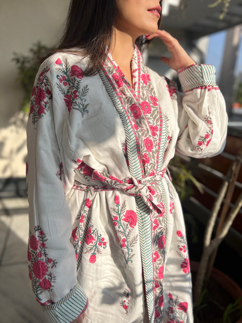 Experience ultimate comfort with the Kashmiri Reversible Quilted Robe ...